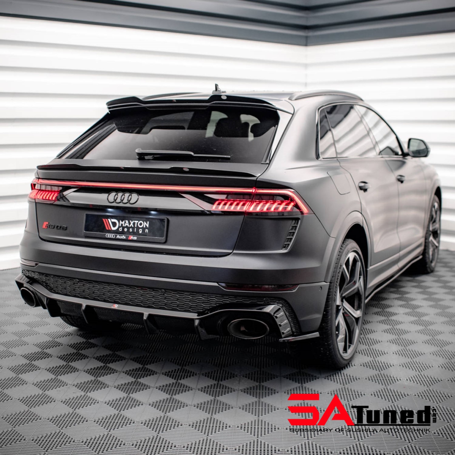 Maxton Design Rear Side Splitters V.2 Audi RSQ8 Mk1 - Textured - SATuned