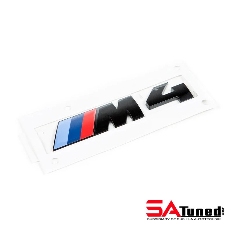 BMW "M4" Gloss Black Trunk Badge - SATuned